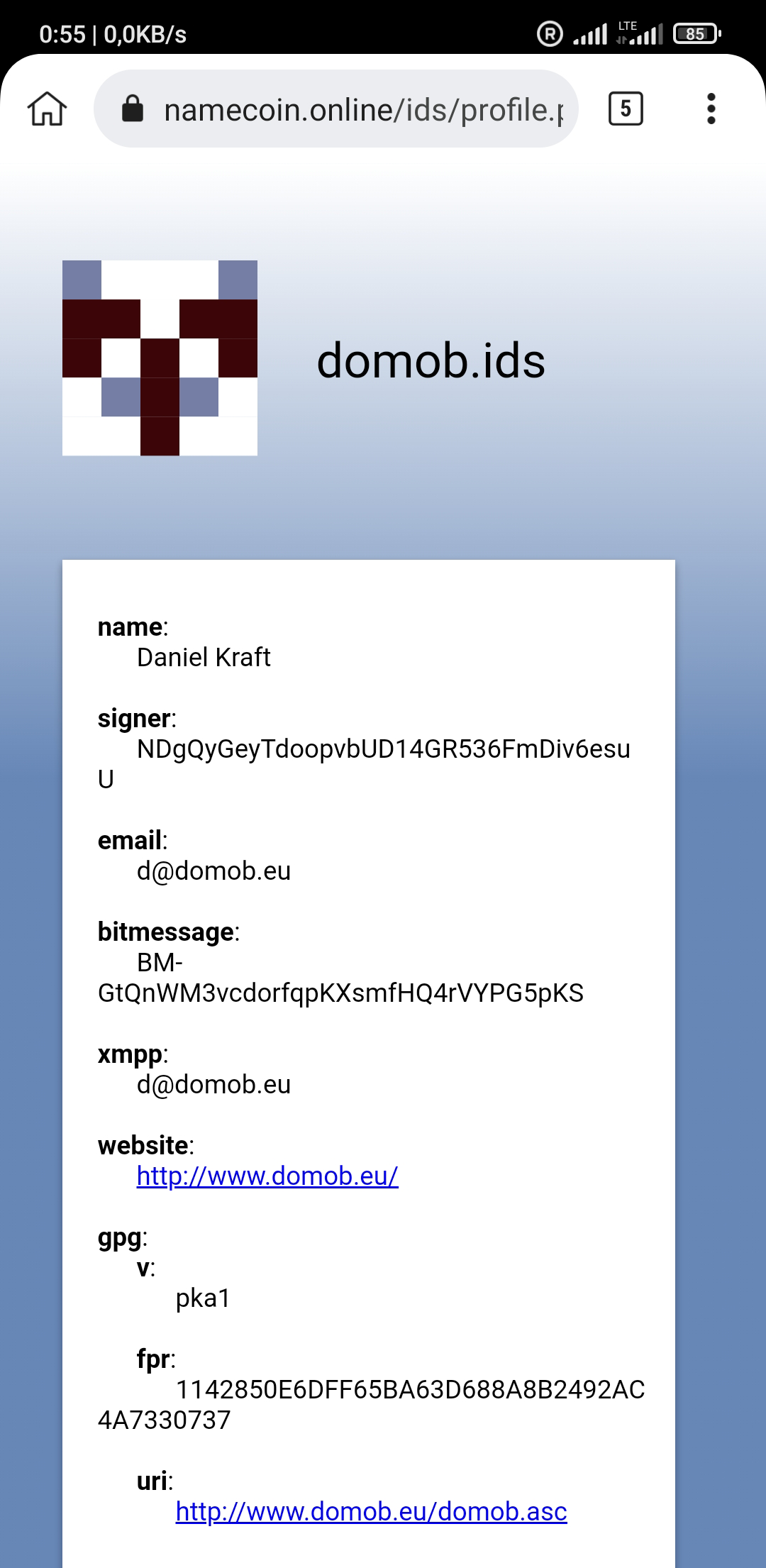 namecoin.pro - Specifications